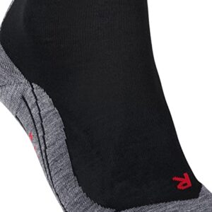 FALKE Women's TK5 Wander Hiking Socks, Crew Length, Light Padding, Athletic Sock, Breathable Quick Dry, Merino Wool, Black (Black-Mix 3010), 8-9, 1 Pair