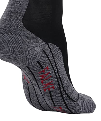 FALKE Women's TK5 Wander Hiking Socks, Crew Length, Light Padding, Athletic Sock, Breathable Quick Dry, Merino Wool, Black (Black-Mix 3010), 8-9, 1 Pair