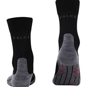 FALKE Women's TK5 Wander Hiking Socks, Crew Length, Light Padding, Athletic Sock, Breathable Quick Dry, Merino Wool, Black (Black-Mix 3010), 8-9, 1 Pair