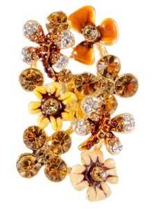 alilang brilliant elegant topaz crystal rhinestone floral flower adjustable ring