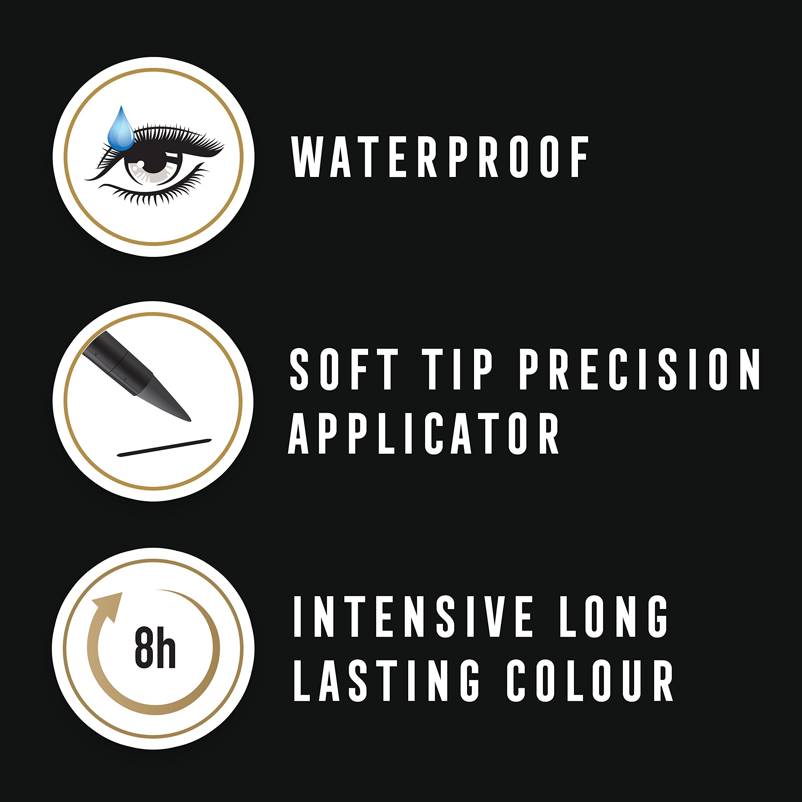 Max Factor Color X-Pert Waterproof Eyeliner, No. 01 Deep Black, 0.06 Ounce