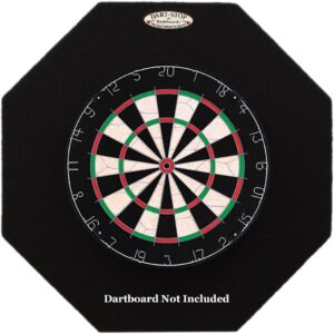 dart-stop 29 inch black octagon pro dart board backboard | wall protector | dartboard surround