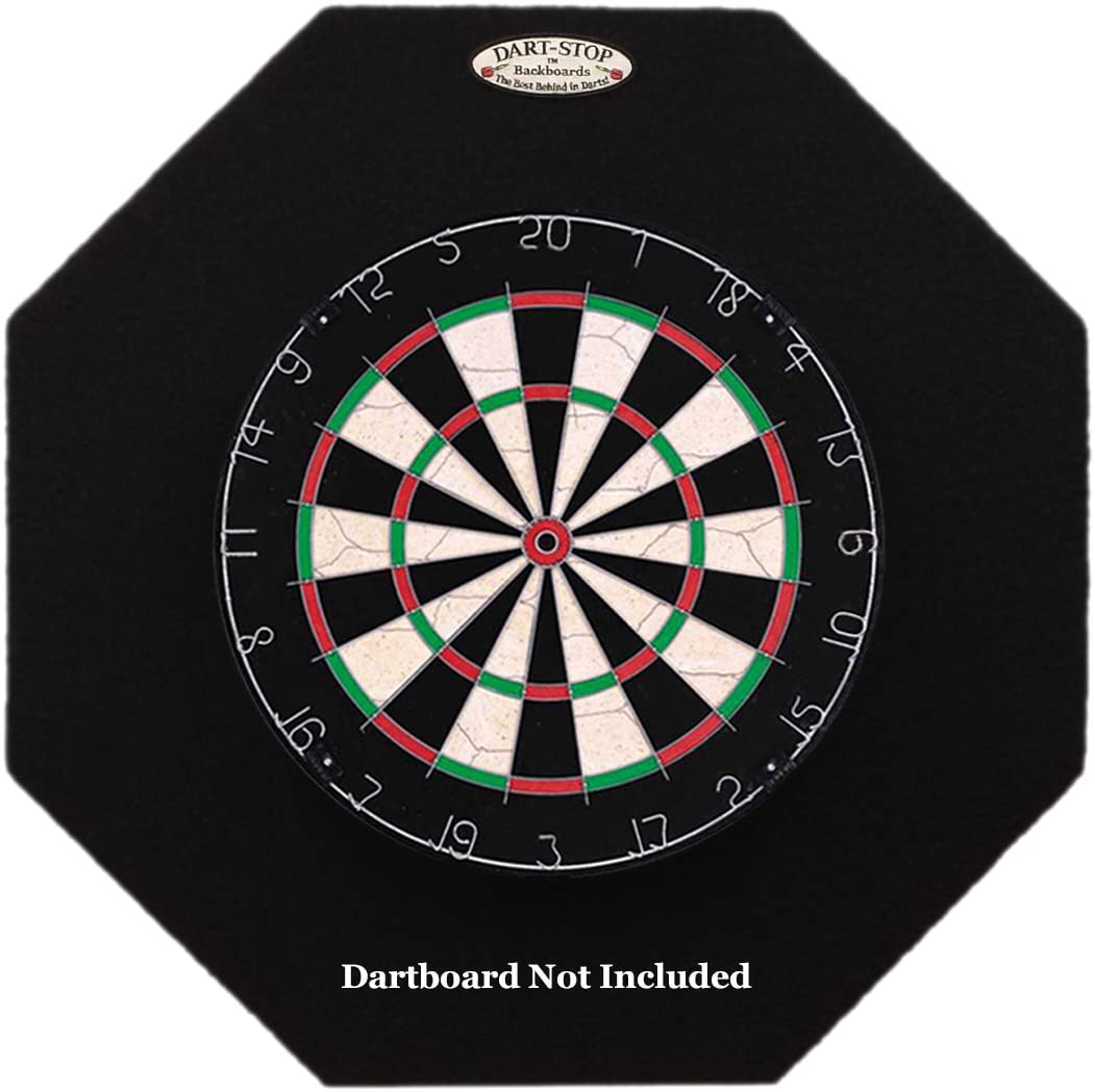 Dart-Stop 29 inch Black Octagon Pro Dart Board Backboard | Wall Protector | Dartboard Surround