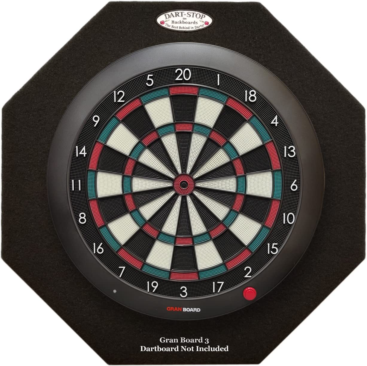 Dart-Stop 29 inch Black Octagon Pro Dart Board Backboard | Wall Protector | Dartboard Surround