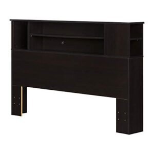 south shore vito bookcase headboard, queen, chocolate