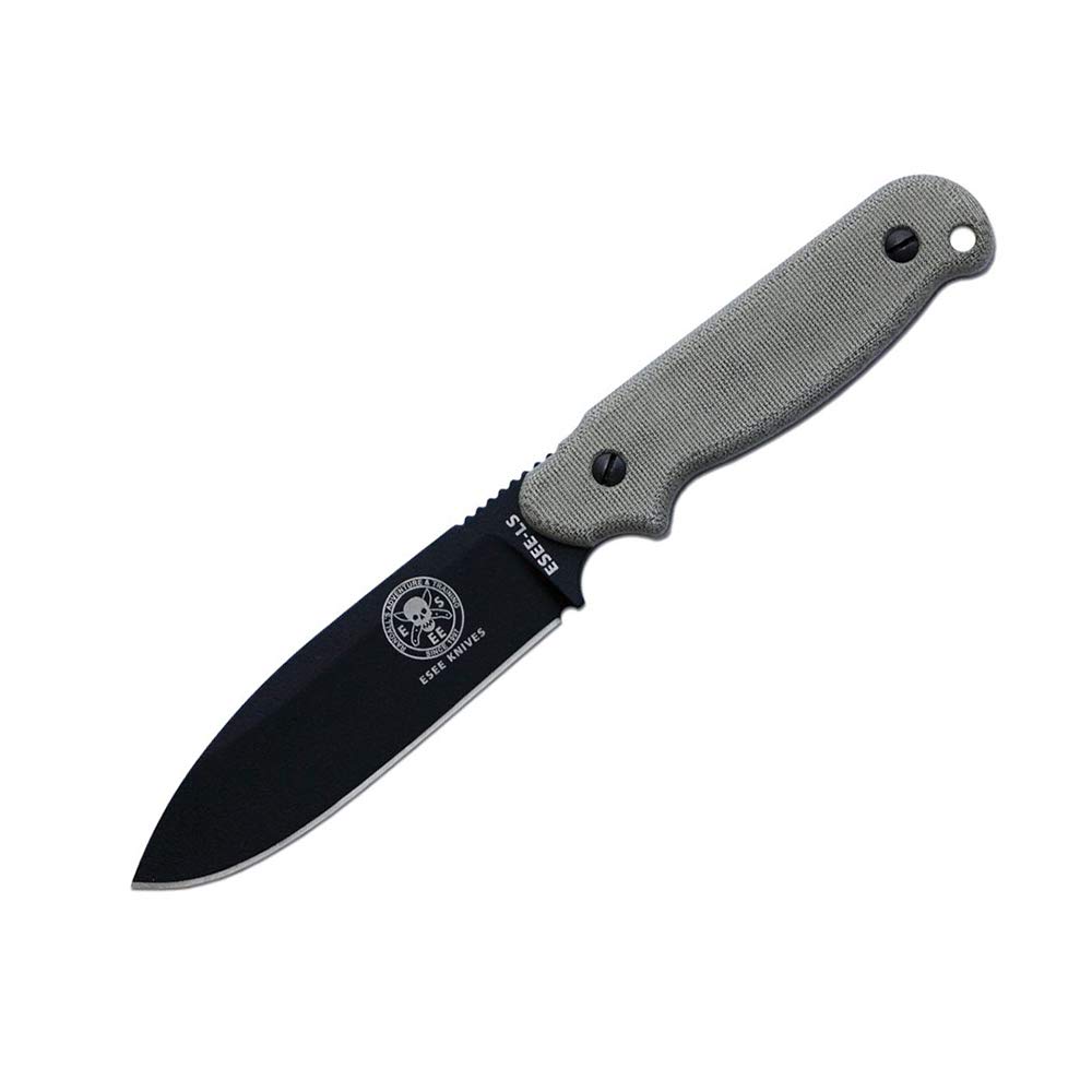 Laser Strike Knife, Black Blade, Micarta Handles, Kydex Sheath