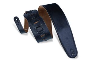 levy's leathers 3.5" extra long and padded garment leather guitar strap with genuine suede backing; adjustable from 36" - 64" | black (m4gf-xl-blk)