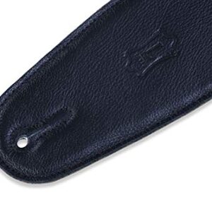 Levy's Leathers 3.5" Extra Long and Padded Garment Leather Guitar Strap with Genuine Suede Backing; Adjustable from 36" - 64" | Black (M4GF-XL-BLK)