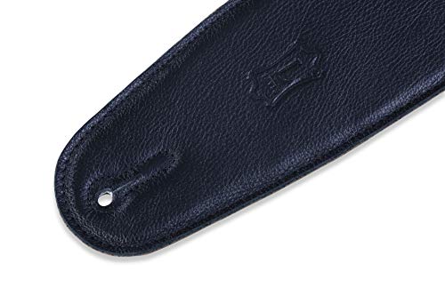 Levy's Leathers 3.5" Extra Long and Padded Garment Leather Guitar Strap with Genuine Suede Backing; Adjustable from 36" - 64" | Black (M4GF-XL-BLK)