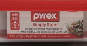 Pyrex 3-Cup Single Rectangular Food Storage Container with Lid, Non-Toxic, BPA-Free Lid, Tempered Non-Pourous Glass, Microwave, Dishwasher, Freezer and Oven Safe, Red