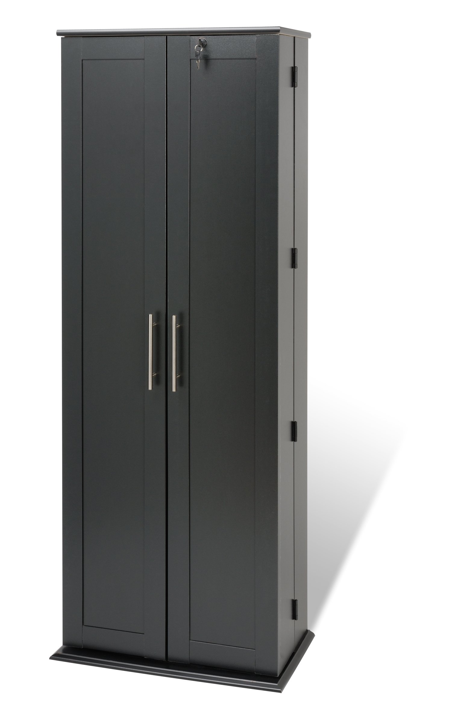 Black Grande Locking Media Storage Cabinet with Shaker Doors