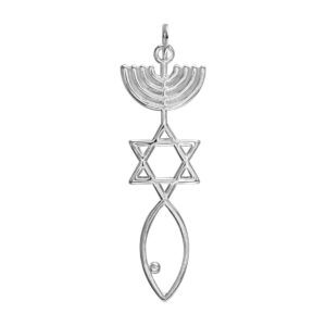 large size messianic seal jewelry charm in sterling silver