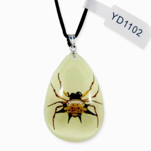 realbug spiny spider glow in the dark necklace, small