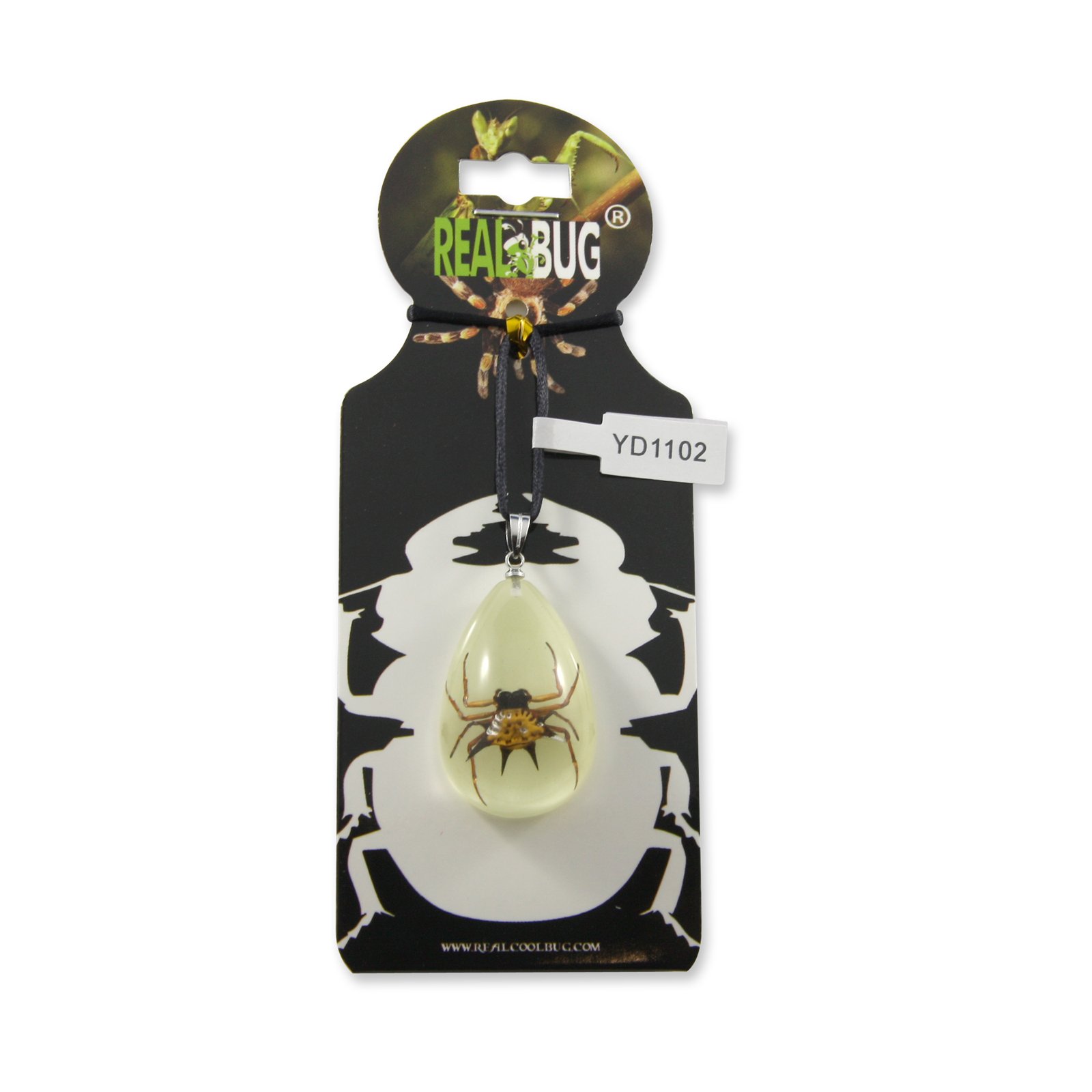 REALBUG Spiny Spider Glow in The Dark Necklace, Small