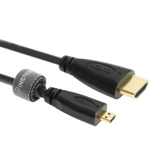 6ft micro-hdmi (type d) to regular hdmi (type a) high speed cable with ethernet (up to 1440p) for motorola mb810 droid x / htc touch evo 4g