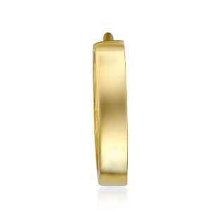 14k REAL Yellow Gold 2.5mm Thickness Hoop Huggie Earrings (13 x 13 mm)