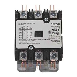 miller 180270 contactor, def prp 40a 3p 24vac coil w/boxlug