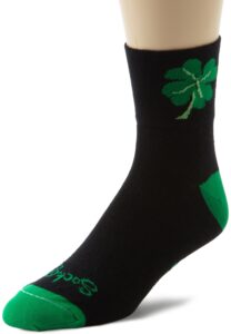 sockguy men's lucky socks, black, sock size:10-13/shoe size: 6-12