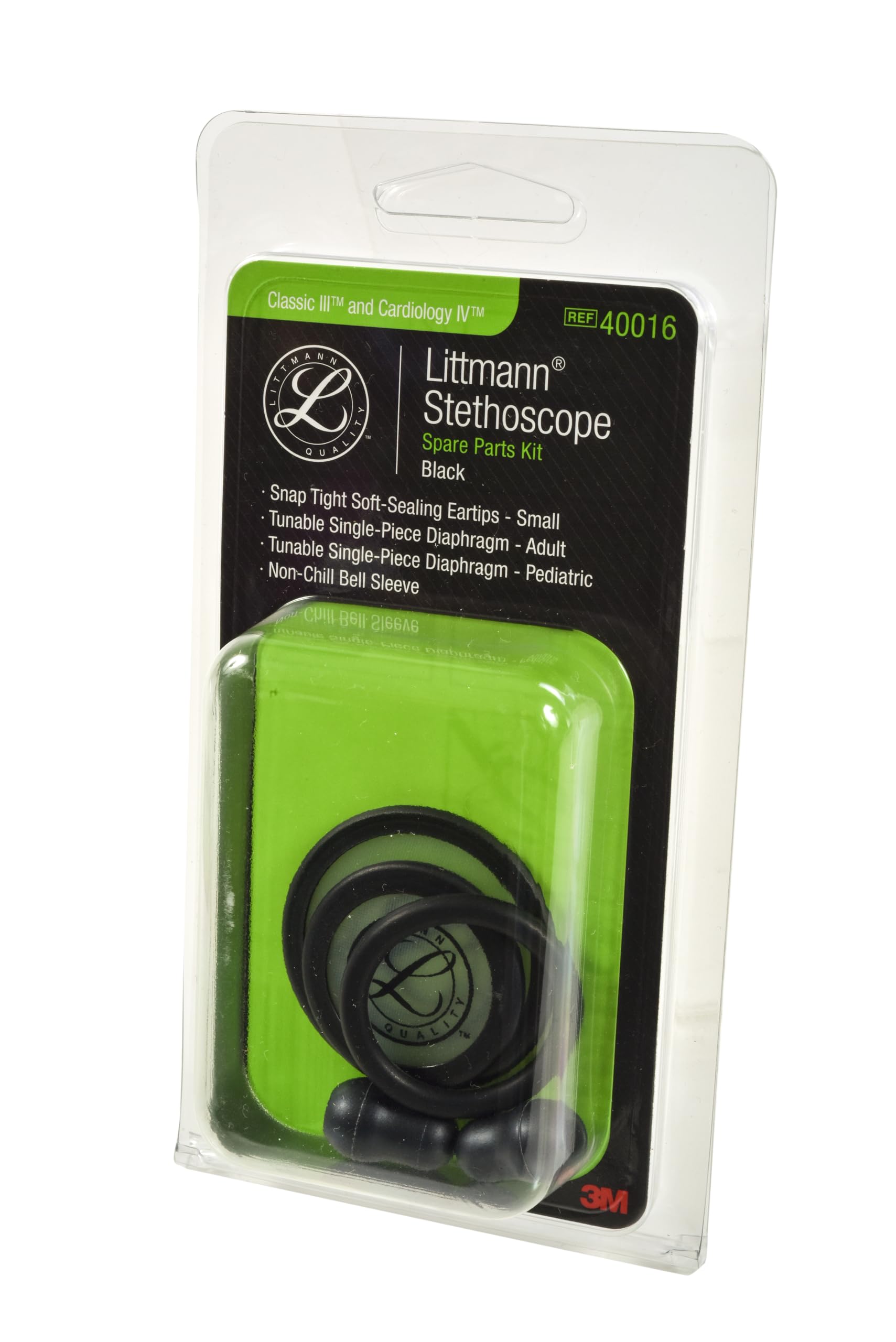 3M™ Littmann® Stethoscope Spare Parts Kit Classic III™, Cardiology IV™ and CORE, 40016, Black