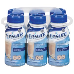 ensure original nutrition shake with 9 grams of protein, meal replacement shakes, vanilla, 8 fl oz, 24 count