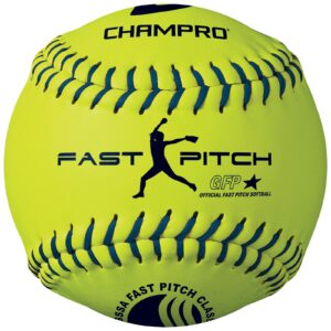 champro synthetic usssa fast pitch ball, optic yellow, 12-inch (pack of 12)