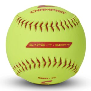 champro safe-t-softball, yellow cover (optic yellow, 11-inch)