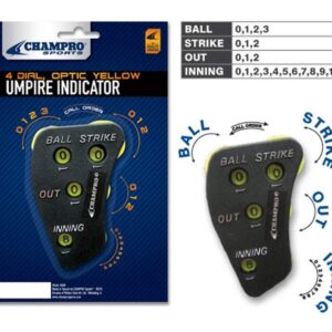 Champro Umpire Indicator, 4 Dial (Black/Optic Yellow)