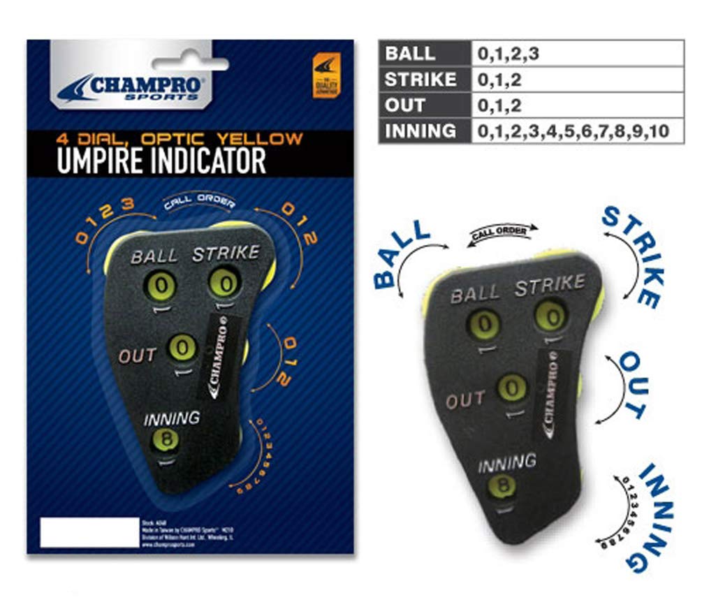 Champro Umpire Indicator, 4 Dial (Black/Optic Yellow)