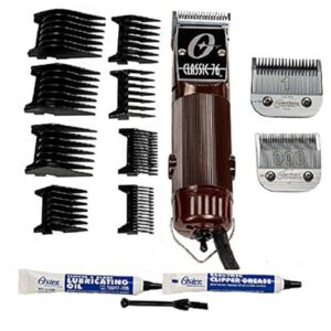 oster classic 76 hair clipper bundle - 2 items, includes pack of 8 plastic comb blades