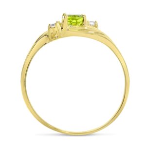 Direct-Jewelry 14k Yellow Gold Oval Peridot And Diamond Ring (Size 8)