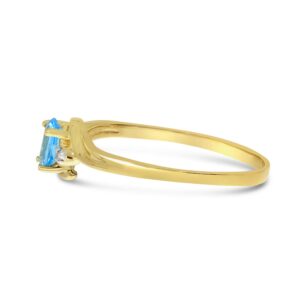 Direct-Jewelry 14k Yellow Gold Oval Blue Topaz And Diamond Ring (Size 7.5)