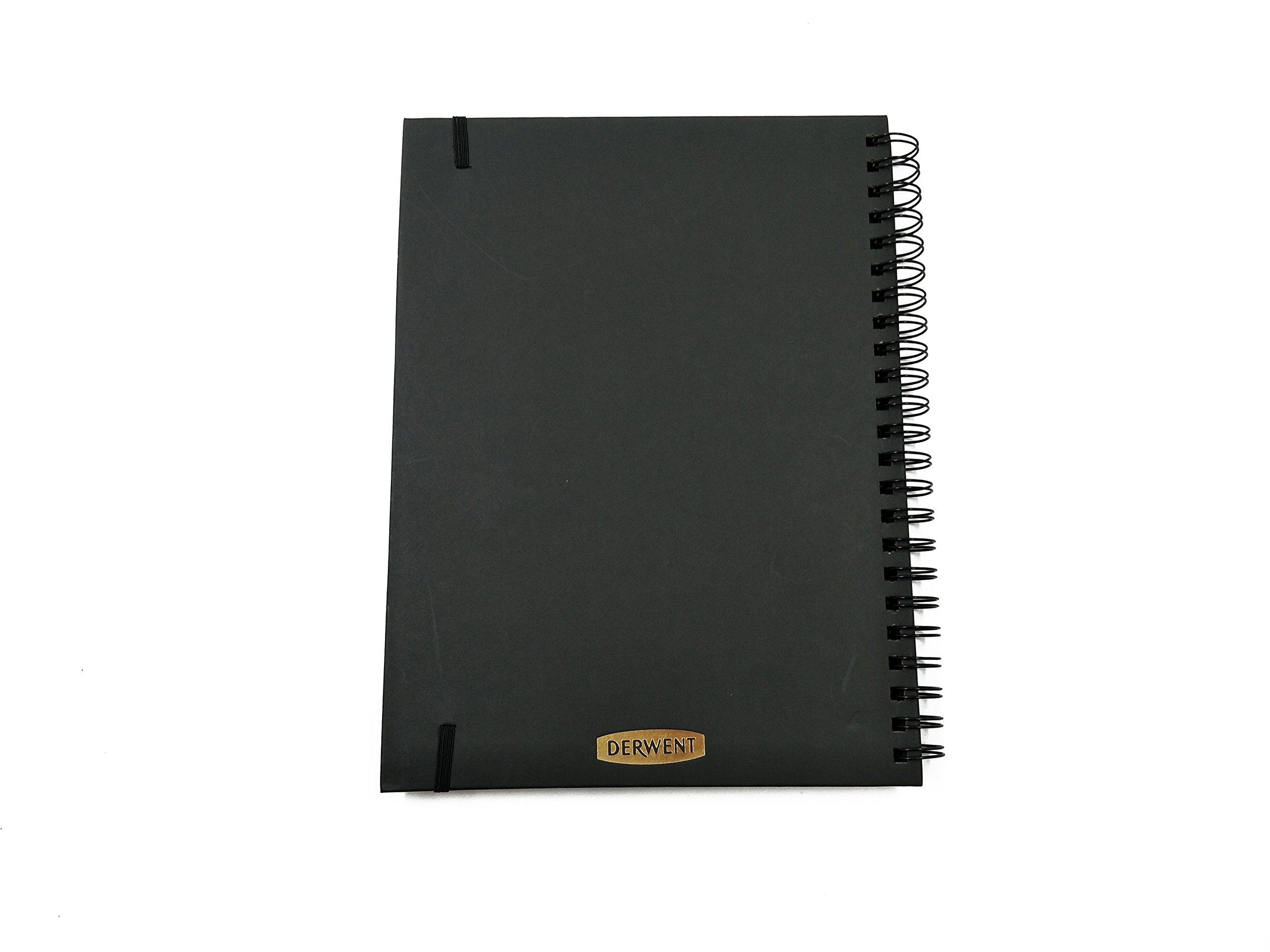 Derwent Black Paper Sketch Book - A4 Portrait, 40 Sheets, Acid-Free Paper, Wirebound Spine, Professional Quality, Black Book, 2300379