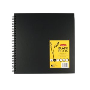 Derwent Black Book, 12 Inch Square Sheet Size, Hard Covers, Wirebound, 40 B