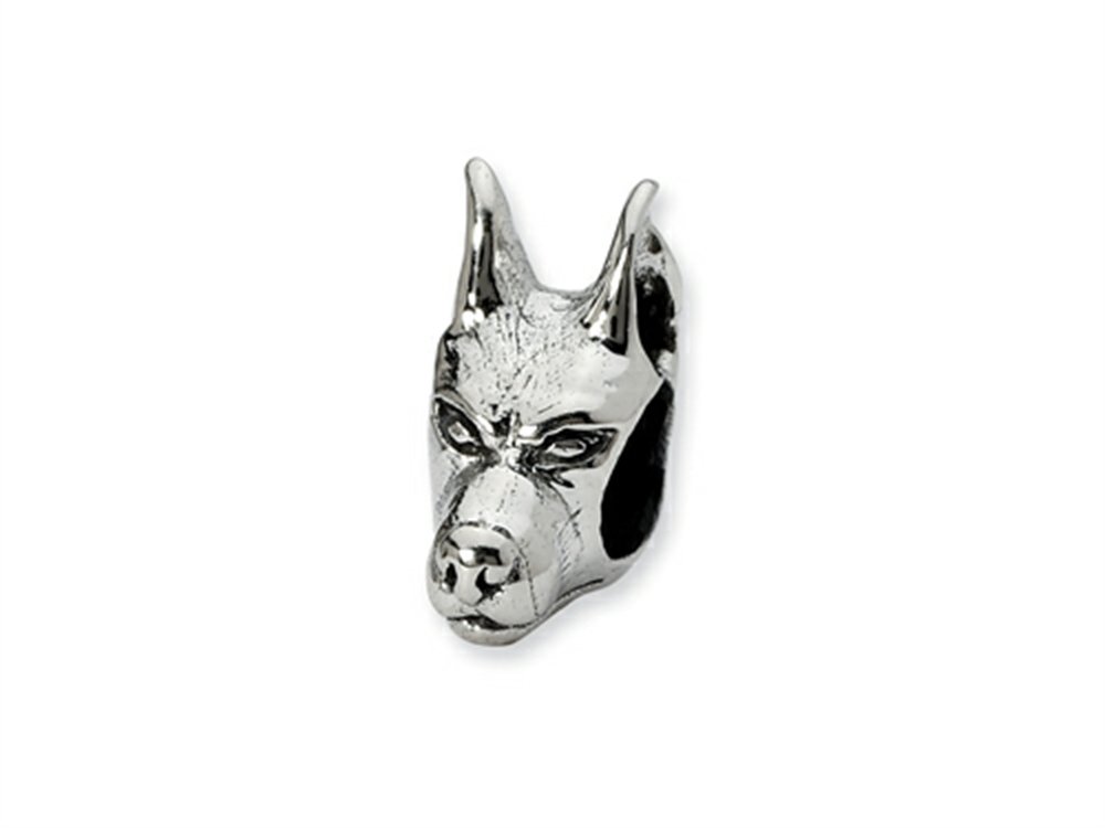 Reflections Sterling Silver Doberman Pinscher Head Bead/Charm