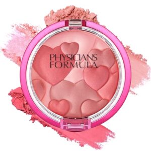 physicians formula happy booster heart blush glow & mood boosting, rose, dermatologist tested