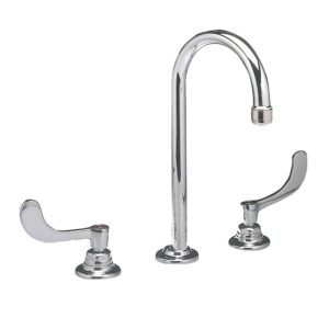 american standard 6540.175.002 monterrey widespread .5 gpm gooseneck faucet with vr wristblade handles less drain, polished chrome