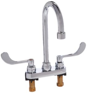 american standard 7500.175.002 monterrey centerset 0.5 gpm lavatory faucet with gooseneck spout and vr wrist blade handles less drain, polished chrome