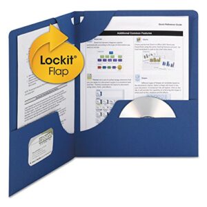 smead lockit two-pocket heavyweight folder, letter size, dark blue, 25 per box (87982)