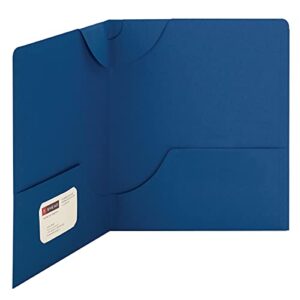 Smead Lockit Two-Pocket Heavyweight Folder, Letter Size, Dark Blue, 25 per Box (87982)