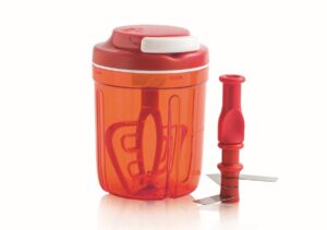 tupperware turbo chef herb smart chopper 730ml / 24.6 oz (red)