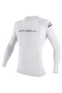 o'neill wetsuits men's basic skins upf 50+ long sleeve rash guard, white, xl