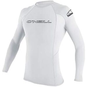 O'Neill Wetsuits Men's Basic Skins UPF 50+ Long Sleeve Rash Guard, White, XL