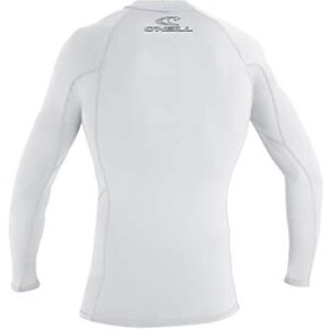 O'Neill Wetsuits Men's Basic Skins UPF 50+ Long Sleeve Rash Guard, White, XL