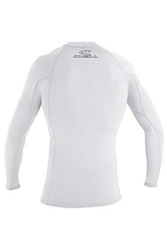 O'Neill Wetsuits Men's Basic Skins UPF 50+ Long Sleeve Rash Guard, White, XL