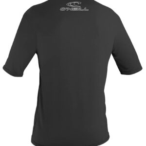 O'Neill UV 50+ Sun Protection Mens Basic Skins Short Sleeve Tee Sun Shirt Rash Guard, Black, XX-Large