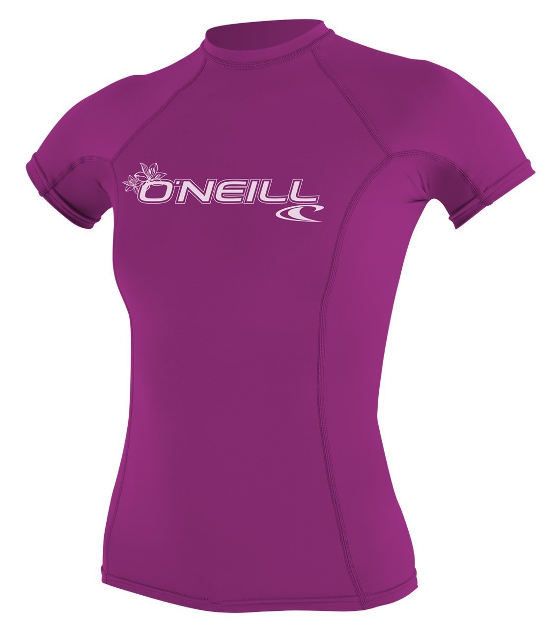 O'Neill Women's Basic Skins UPF 50+ Short Sleeve Rash Guard, Fox Pink, XS