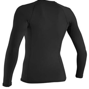 O'Neill UV Sun Protection Womens Basic Skins Long Sleeve Crew Sun Shirt Rash Guard, Black, Medium