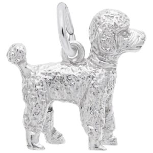 poodle charm in sterling silver, charms for bracelets and necklaces