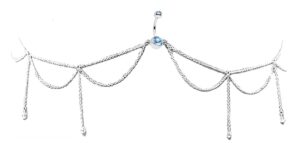 body accentz™ belly button ring navel body jewelry dangle waist chain 14 gauge