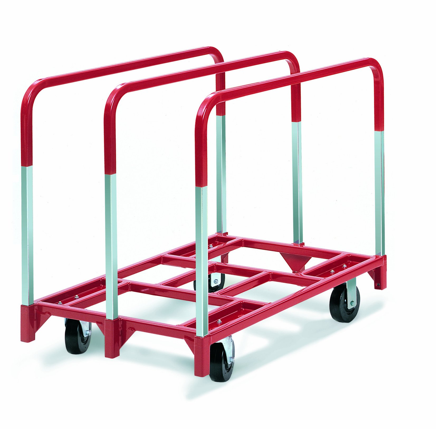 Raymond 3860 Steel Panel Mover with 3 Standard Upright and 6" x 2" Phenolic Caster, 2400 lbs Capacity, 41" Length x 32" Width x 9" Height